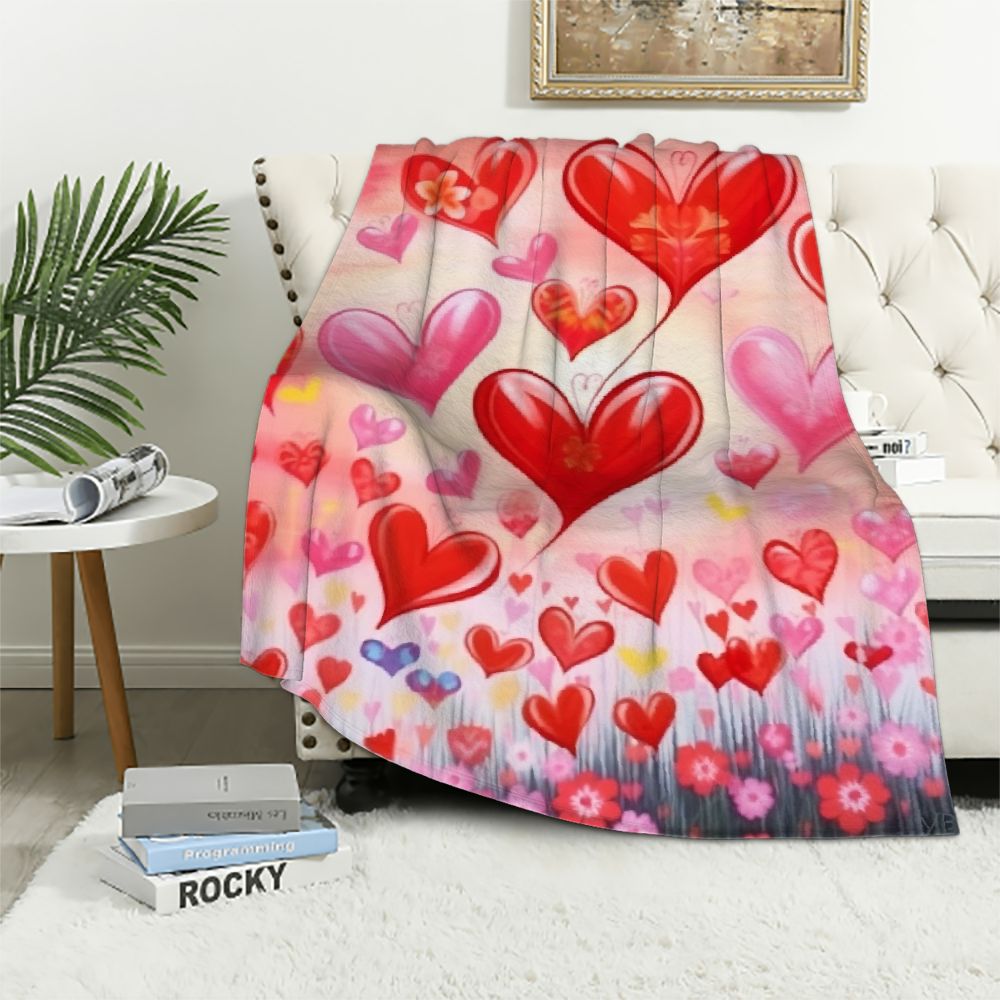 Nawypu Valentines' Day Throw Blanket, Romantic Love Heart Blanket Throw ...