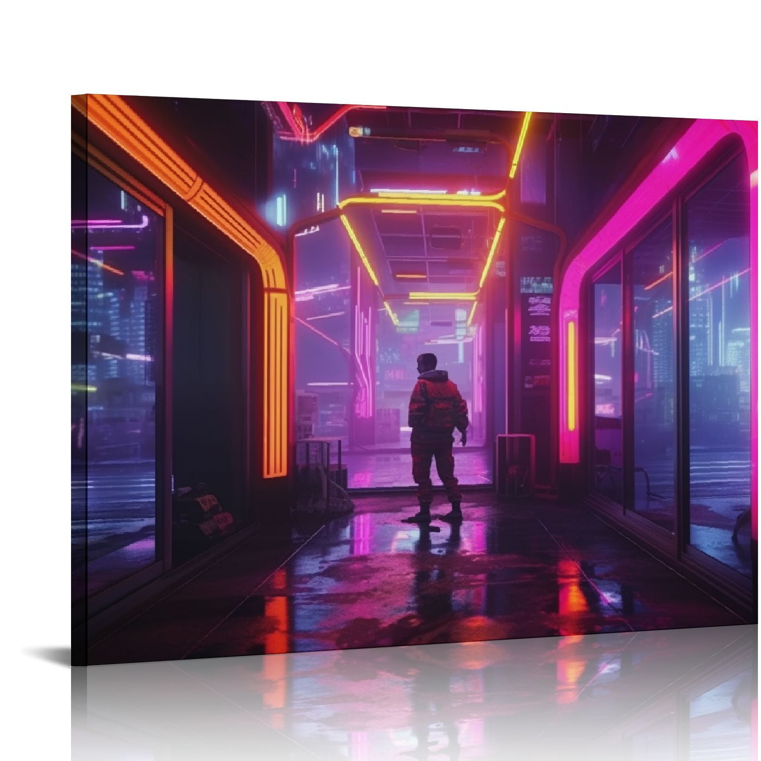 Nawypu Vaporwave Poster Synthwave Wall Art Futuristic 80s Retro Game ...