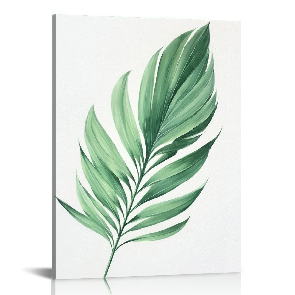 Nawypu Villa Posh Palm Leaf Wall Art Print on Canvas Style Cardstock ...
