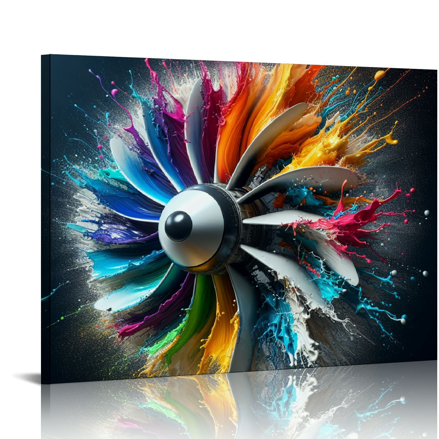 Nawypu Vintage Airplane Propeller Canvas Wall Art Plane Engine Artwork ...