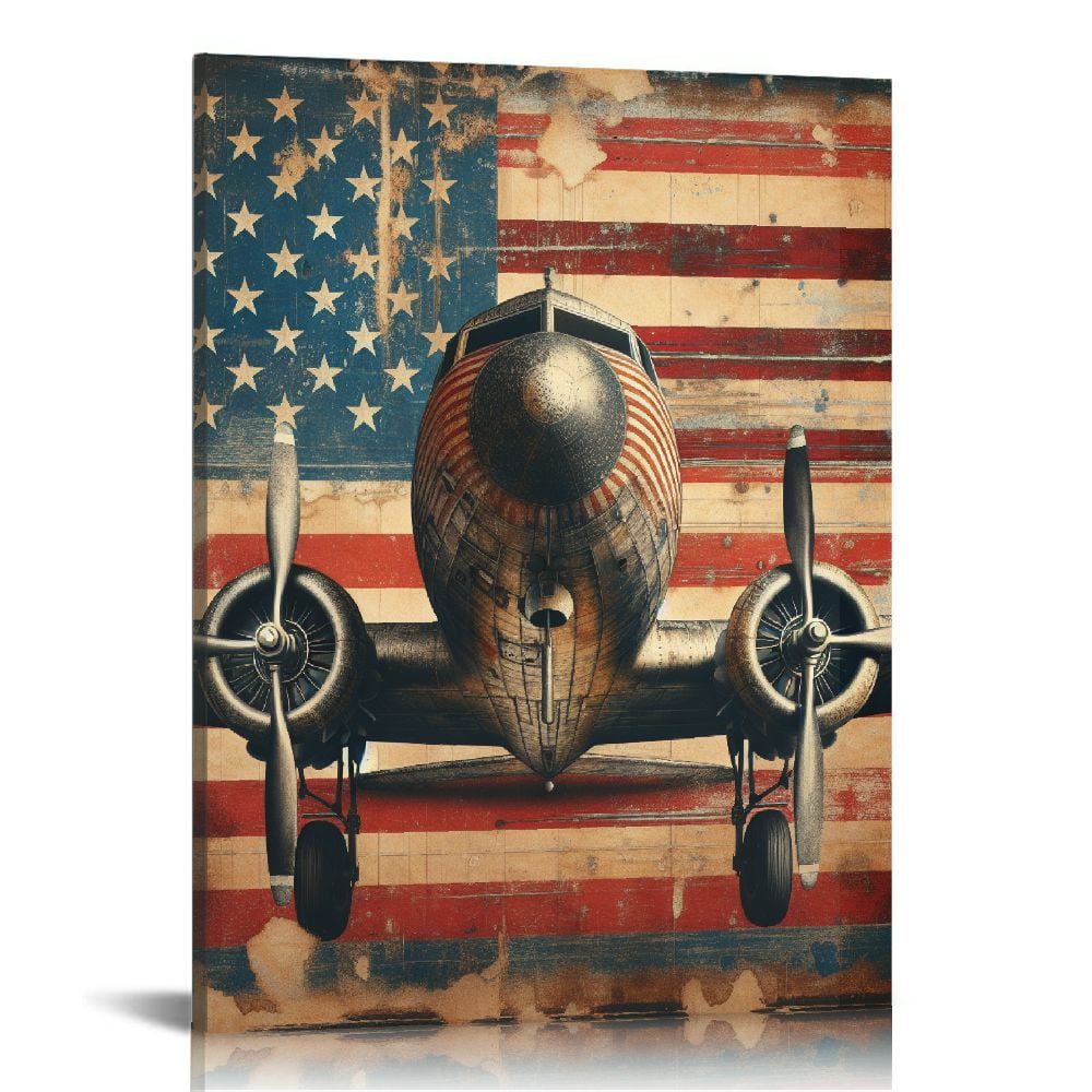 Nawypu Vintage Airplane Wall Art for Boy Room Decor Aviation Propeller ...