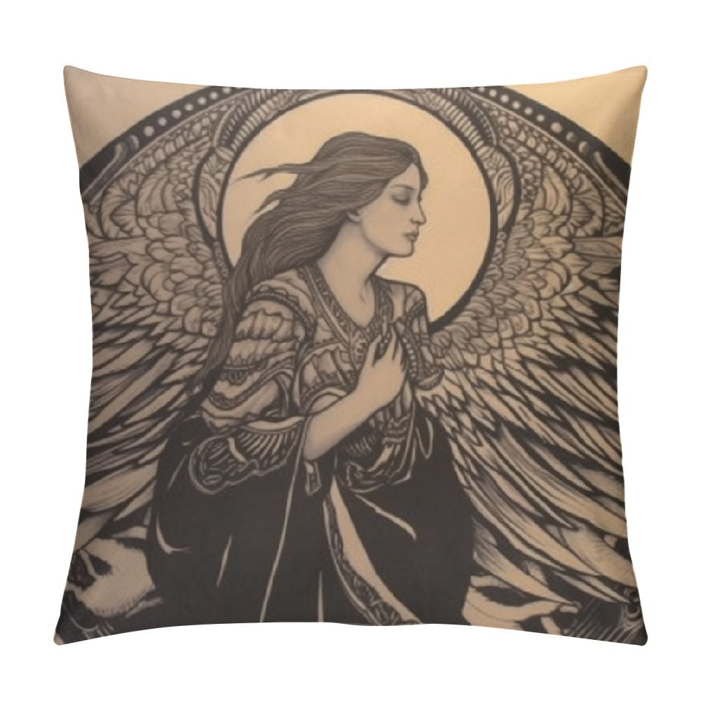 Nawypu Vintage Angel Throw Pillow Cover Decorative Square Cushion Case ...
