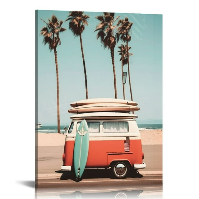 Nawypu Vintage Beach Wall Art and Surf Decor Vintage Beach Posters and Prints | Surfboard Poster ...