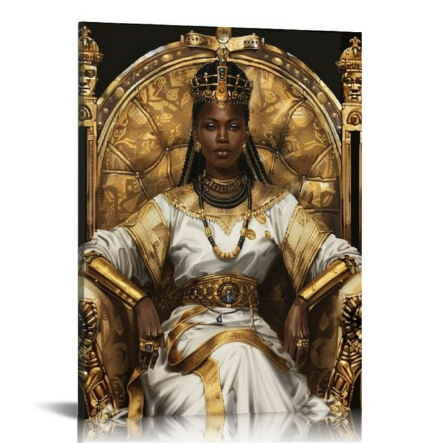 Nawypu Vintage Black King and Queen Canvas Wall Art Black Couple African American Men Portrait ...