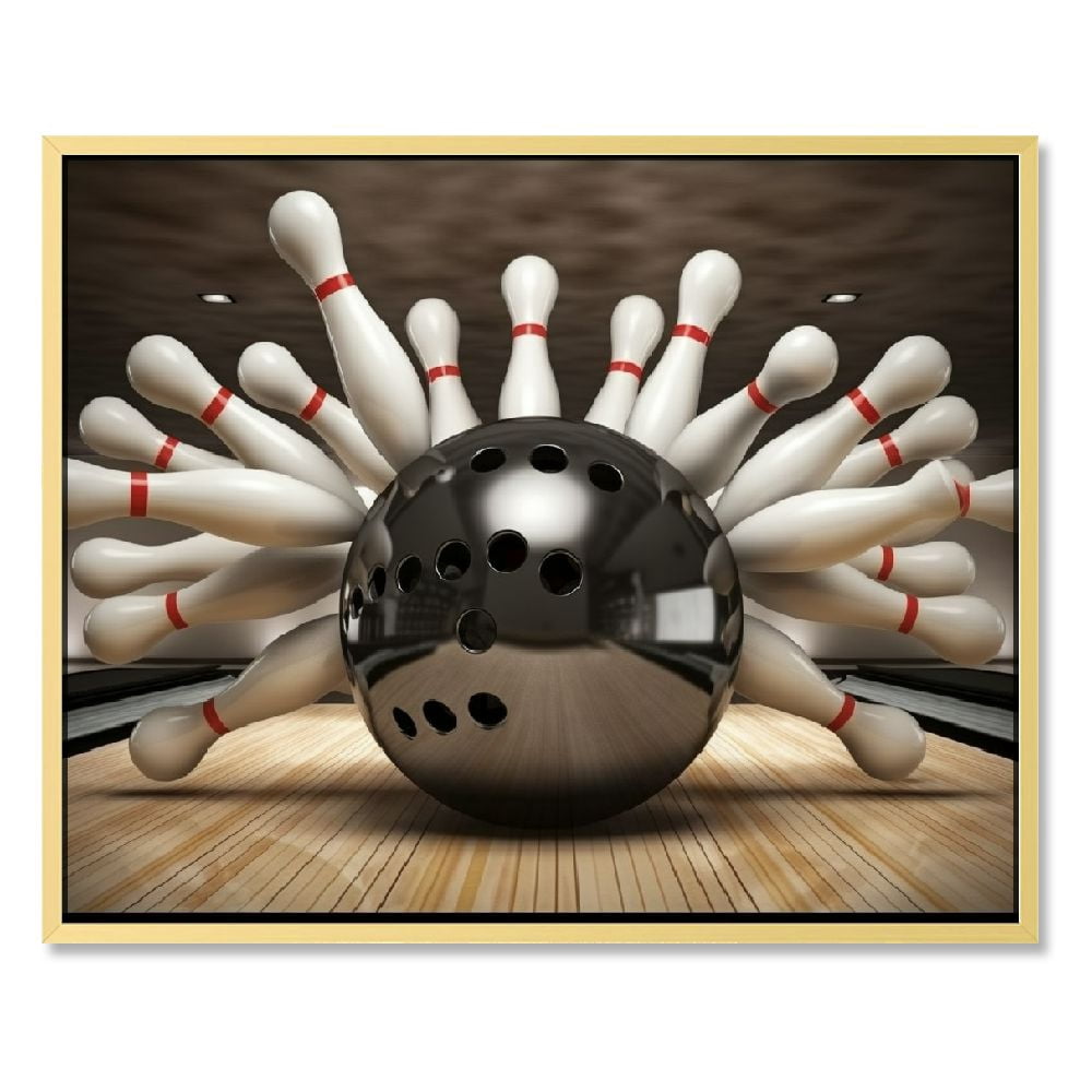 Nawypu Vintage Bowling Ball Canvas Wall Art Framed Poster Retro ...