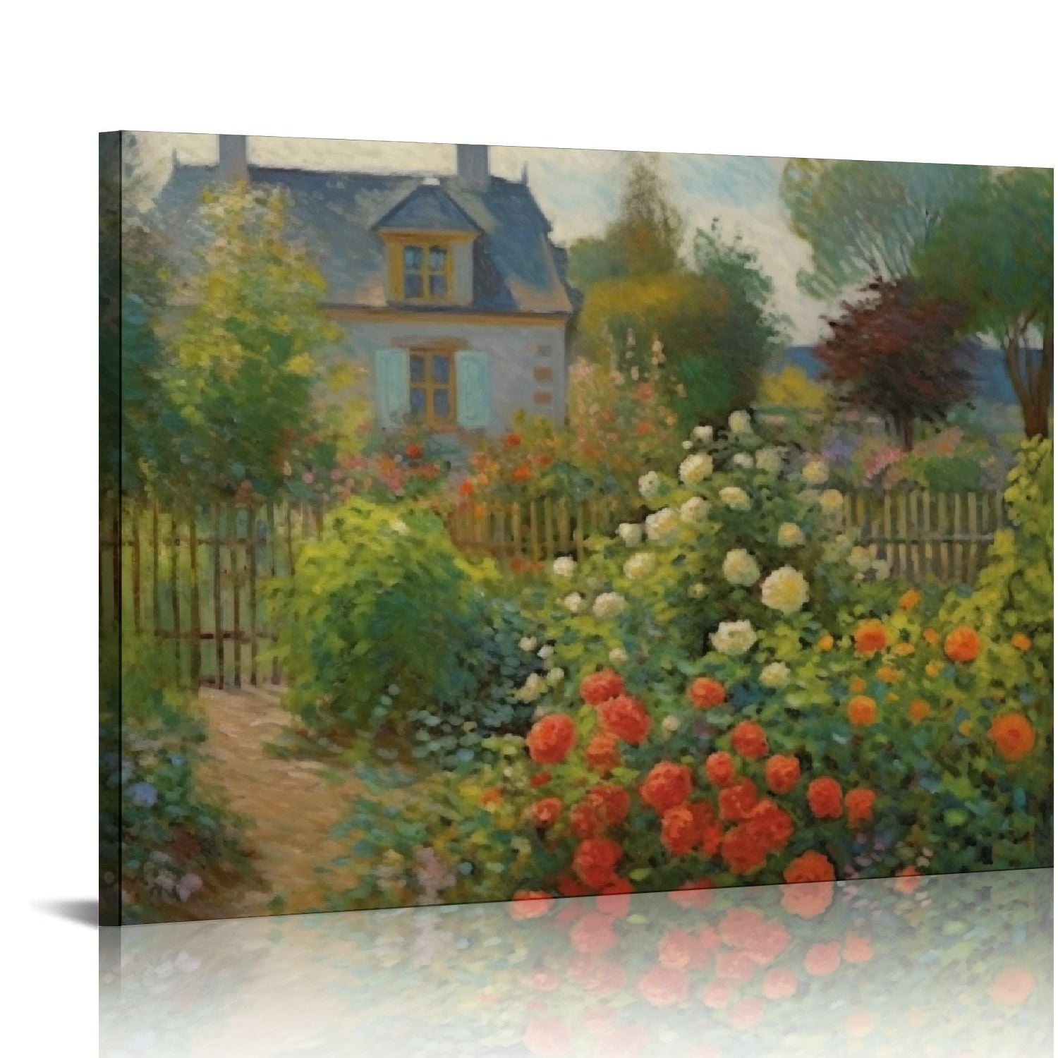 Nawypu Vintage Canvas Wall Art for Living Room,Framed Wall Decor, Monet ...
