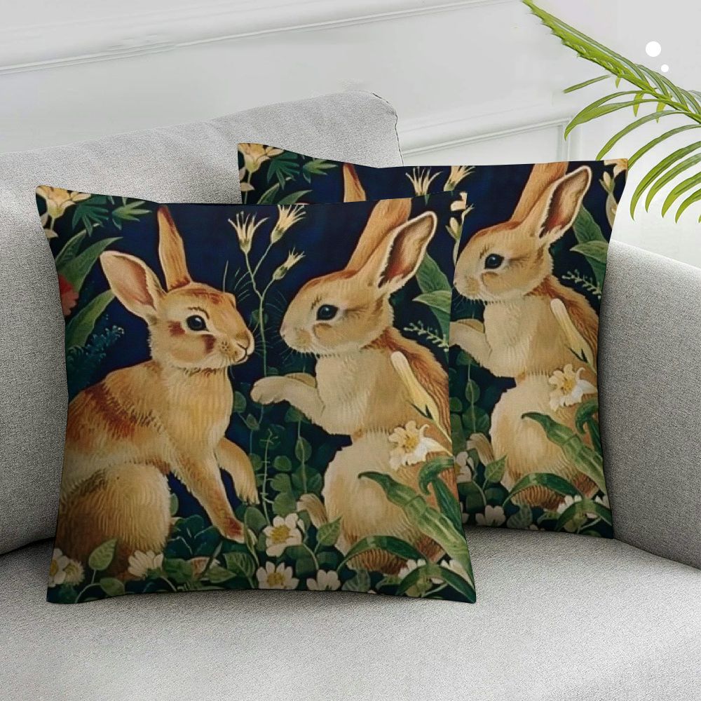 Nawypu Vintage Chinoiserie Flower Bunny Easter Throw Pillows Forest ...