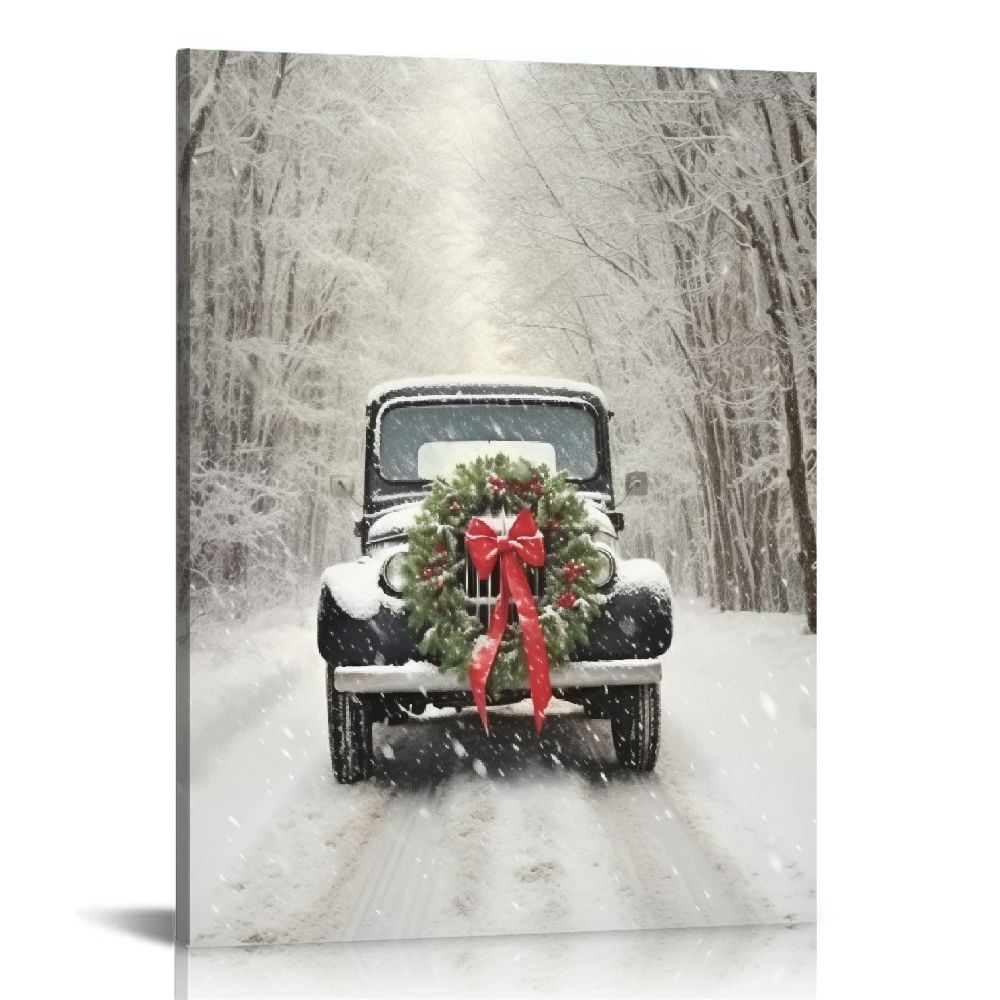 Nawypu Vintage Christmas Merry Christmas Truck Poster Picture Canvas ...