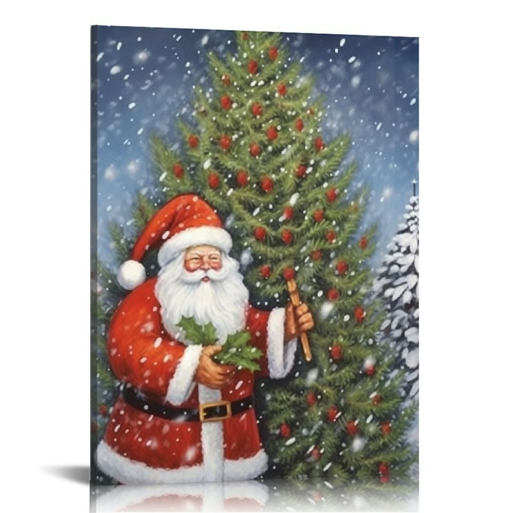 Nawypu Vintage Christmas Poster Santa Cute Wall Posters for Bedroom ...
