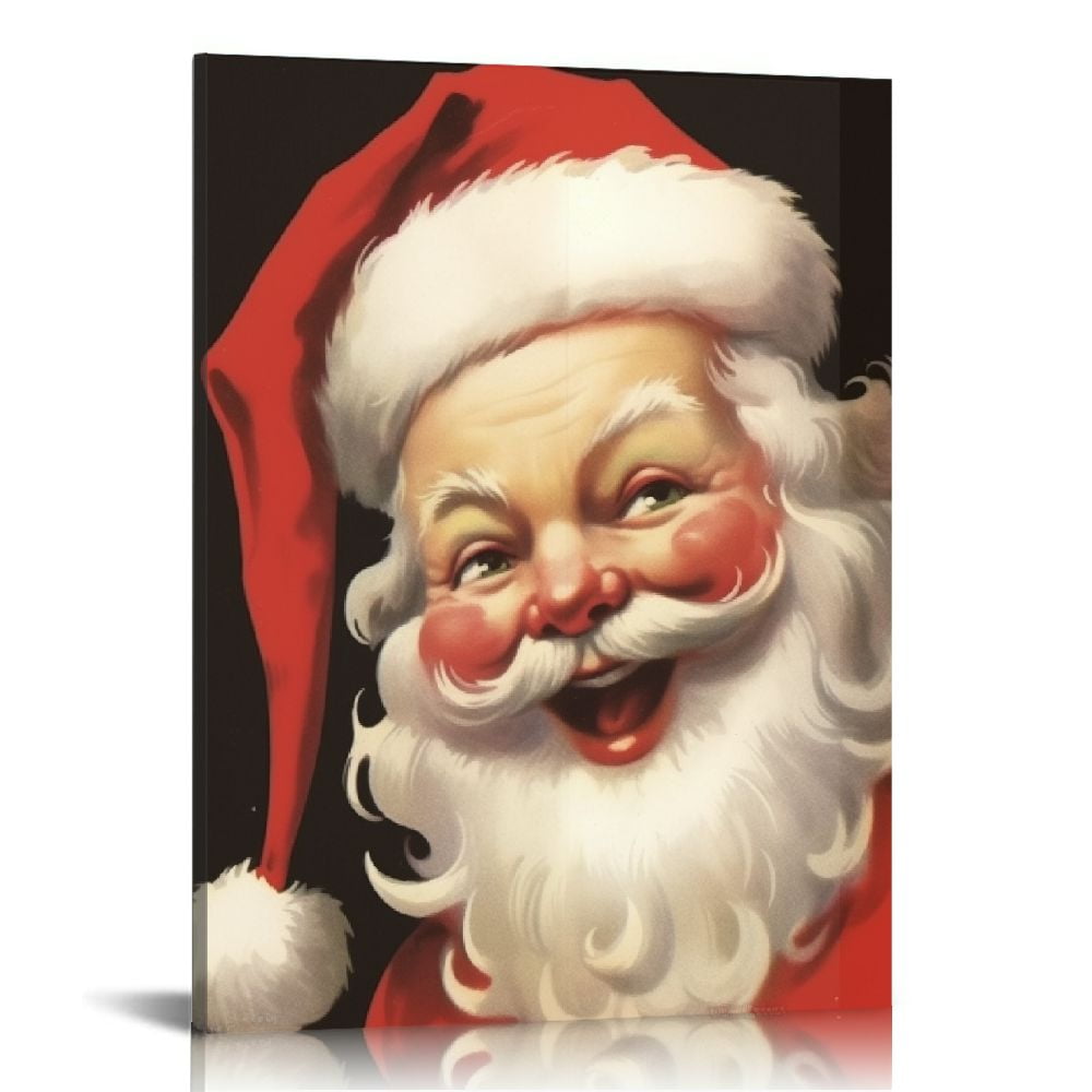 Nawypu Vintage Christmas,Santa Claus Canvas Art Poster And Wall Art ...