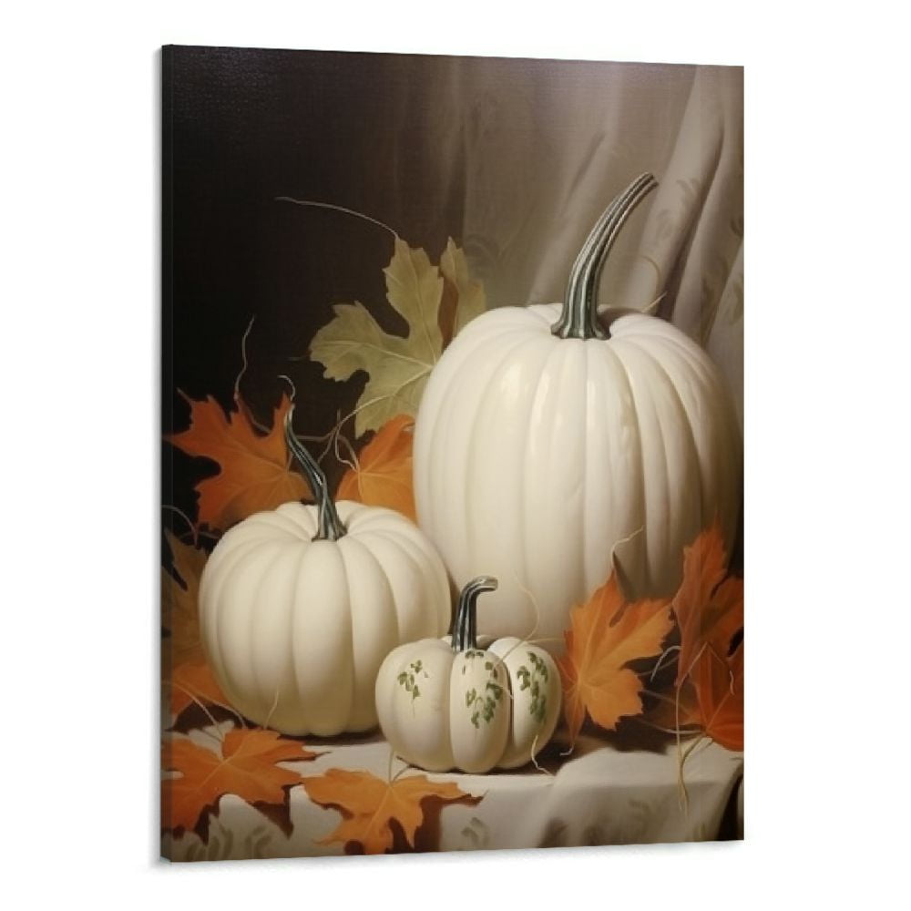 Nawypu Vintage Fall Sunflower Pumpkin Maple Leaf Canvas Wall Art, Fall ...