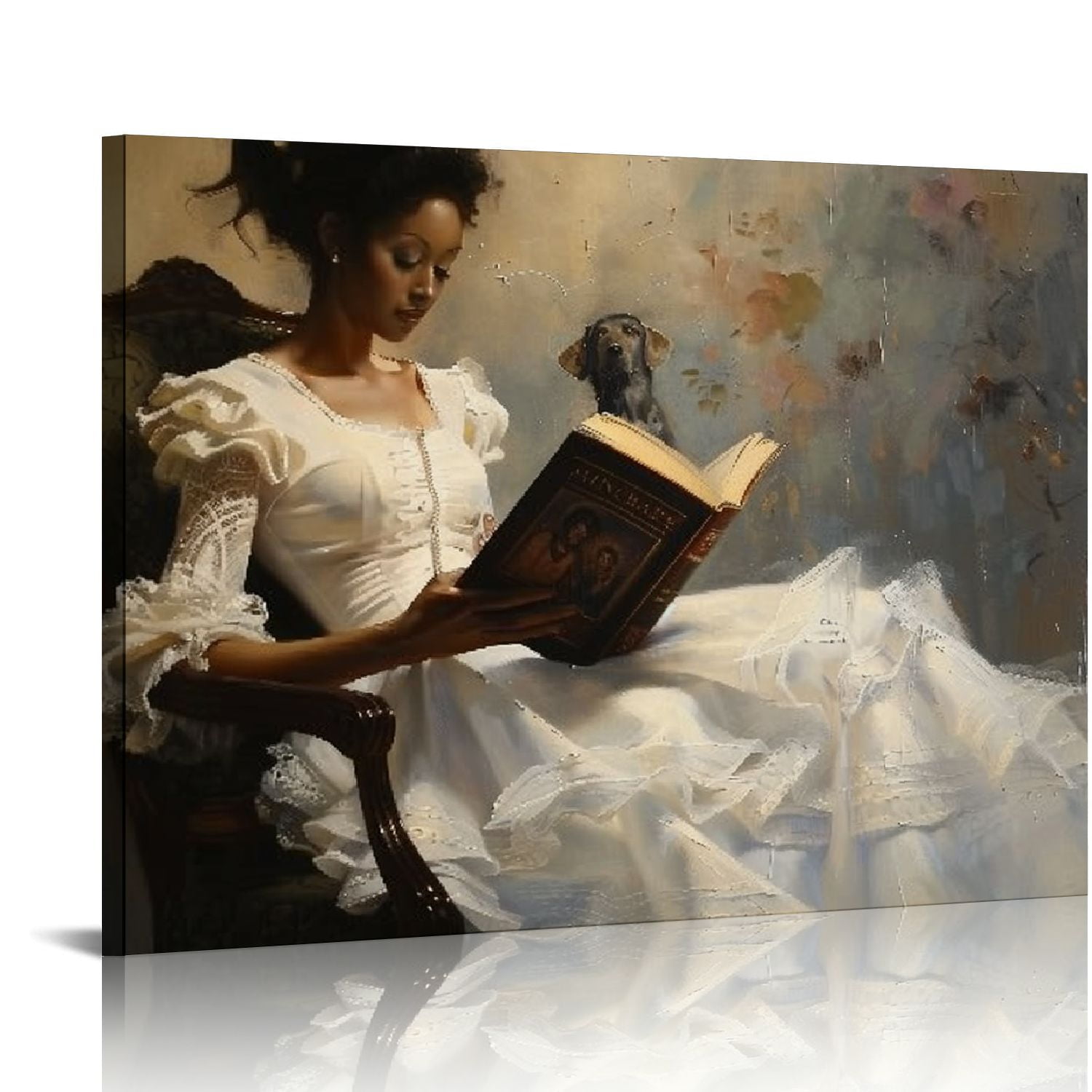 Nawypu Vintage Female Portrait Reading A Book Poster, Famous Oil ...