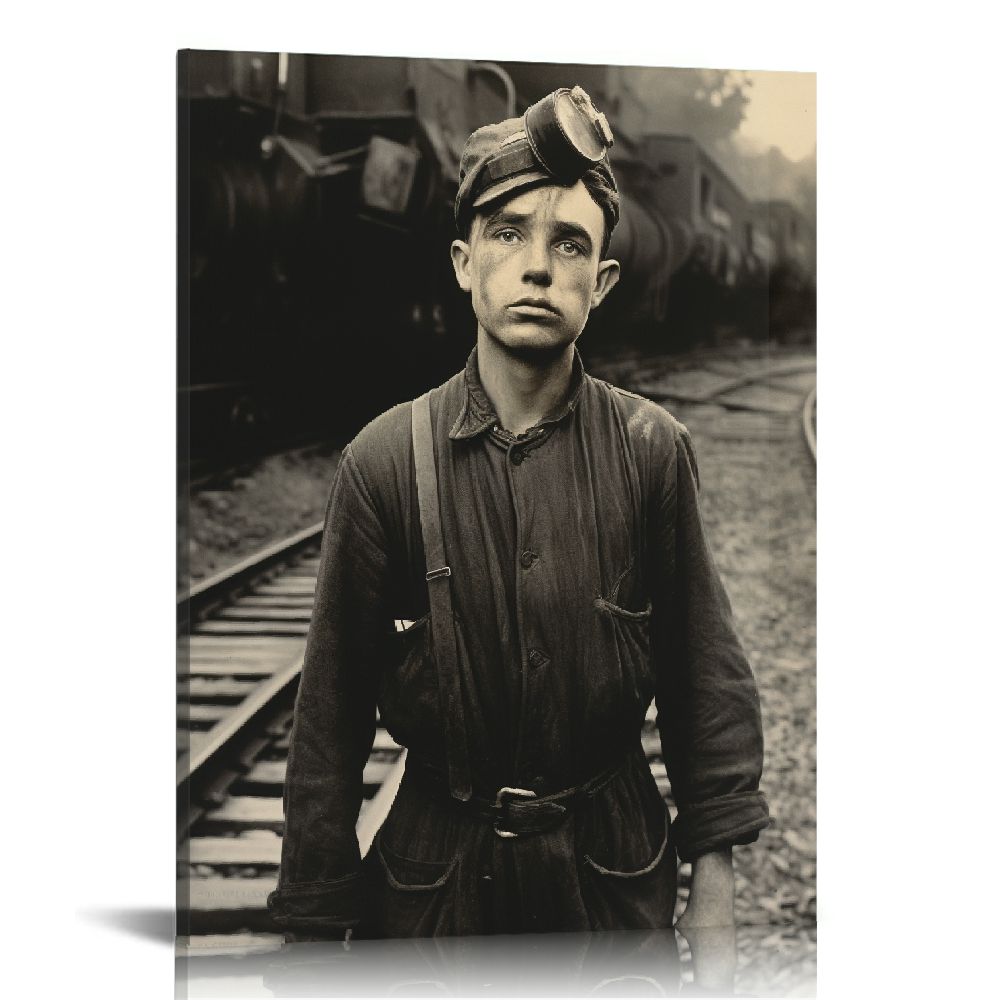 Nawypu Vintage Figure Portrait Painting Poster Coal Miner - Coal Camp ...