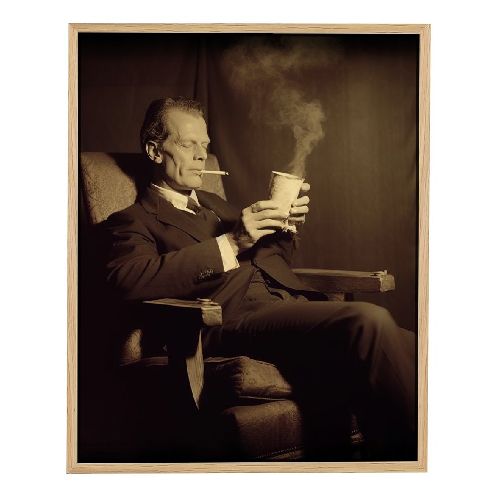 Nawypu Vintage Frankenstein Poster - Retro Drinking Coffee Print ...