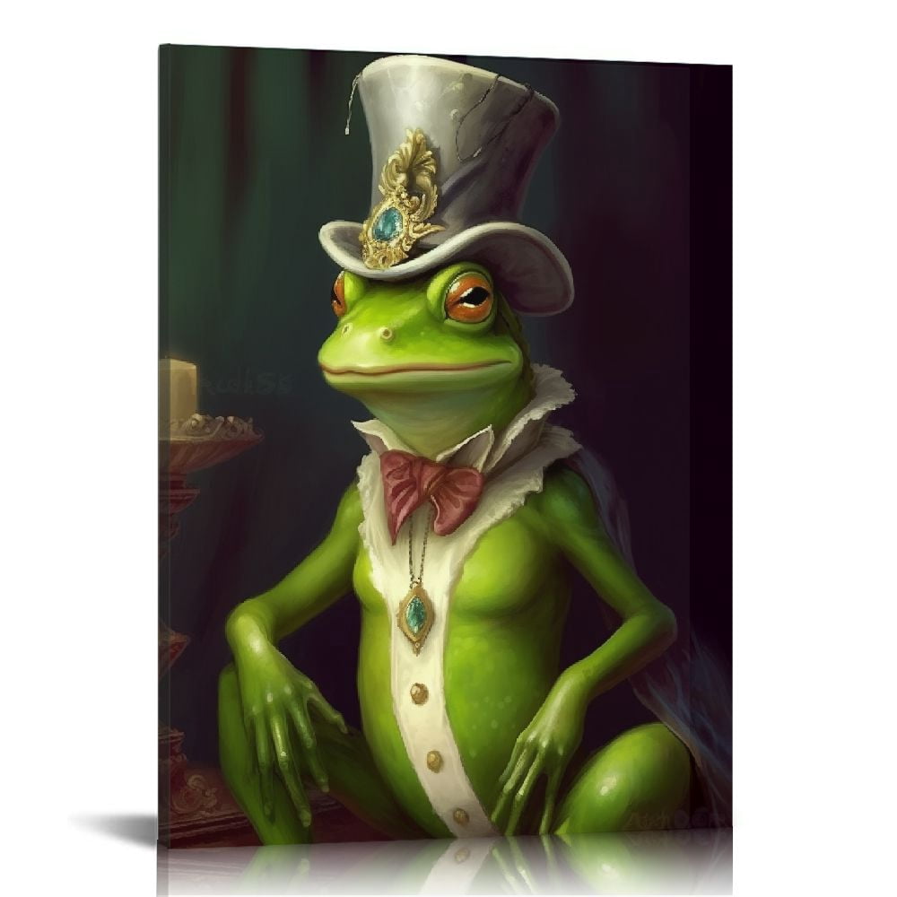 Nawypu Vintage Frog Poster Nobility Frog Portrait Aesthetic Frog Wall ...