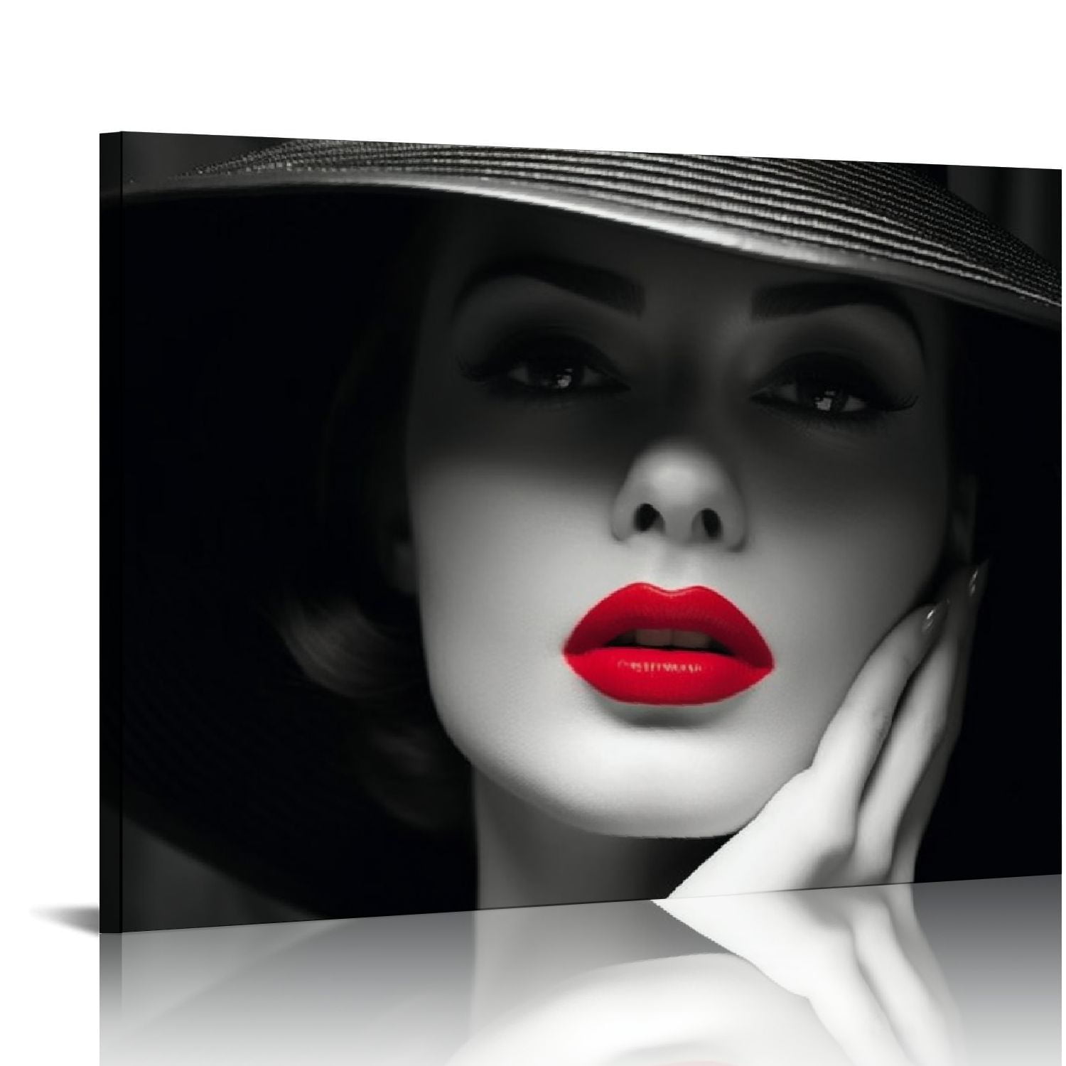 Nawypu Vintage Girl Poster Canvas Painting Woman with in Hat Decoration ...