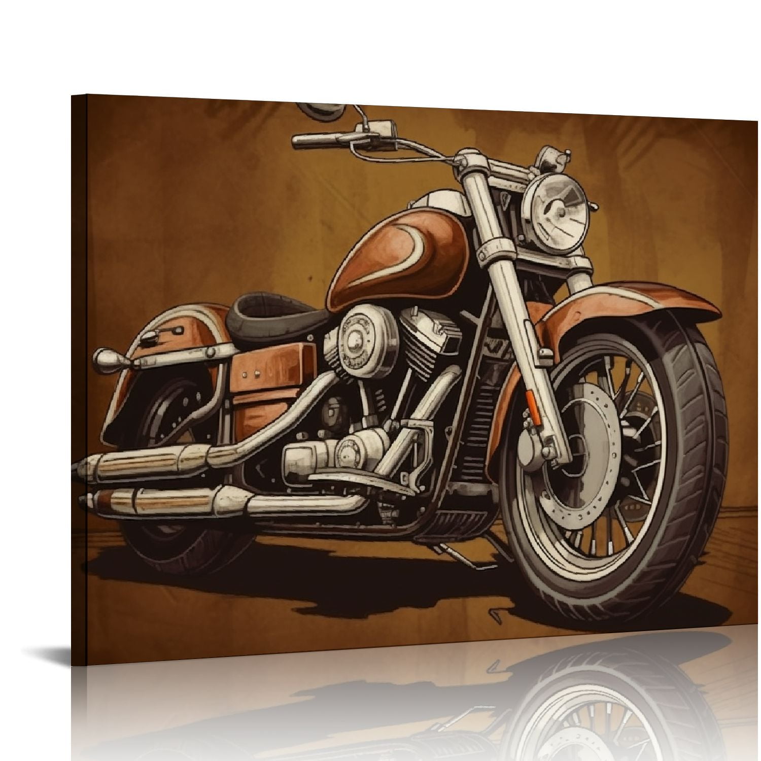 Nawypu Vintage Motorcycle Canvas Painting Modern Abstract Wall Art ...