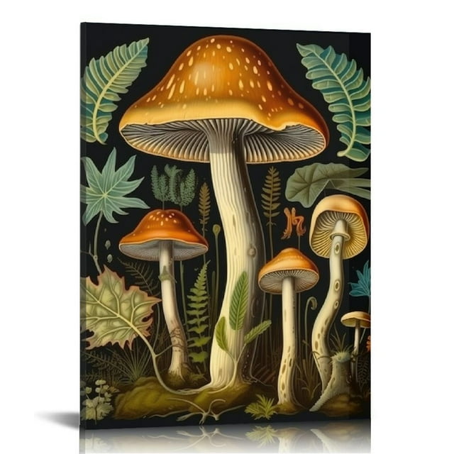 Nawypu Vintage Mushroom Decorations for Wall, Retro Mushroom Poster ...