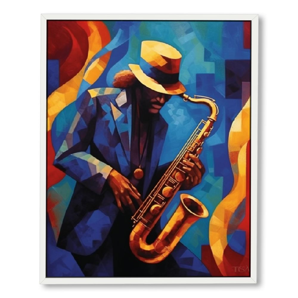 Nawypu Vintage Music Poster Man Playing Saxophone Art Canvas Print Jazz ...