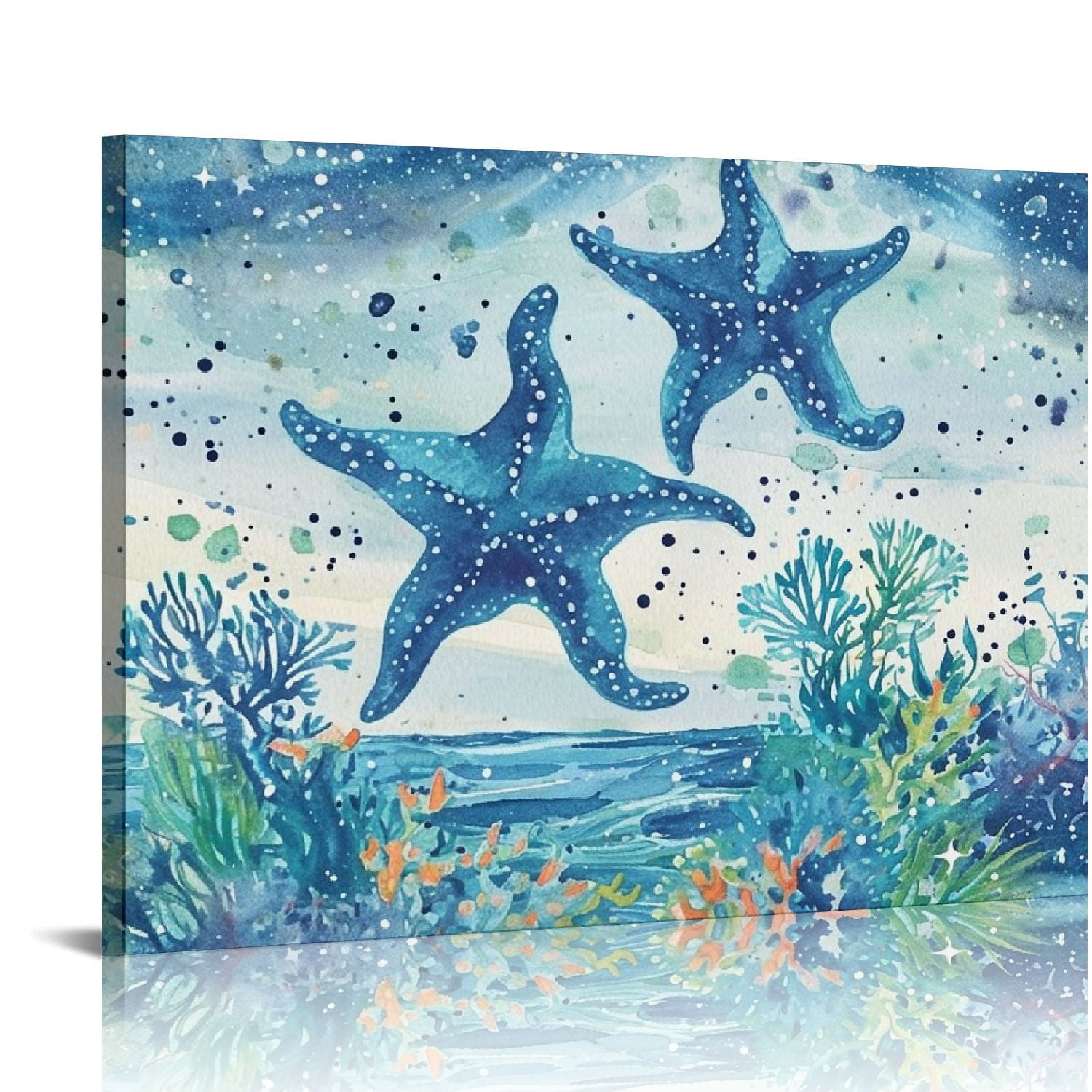 Nawypu Vintage Ocean Beach Summer Starfish Canvas Wall Art Prints Decor ...