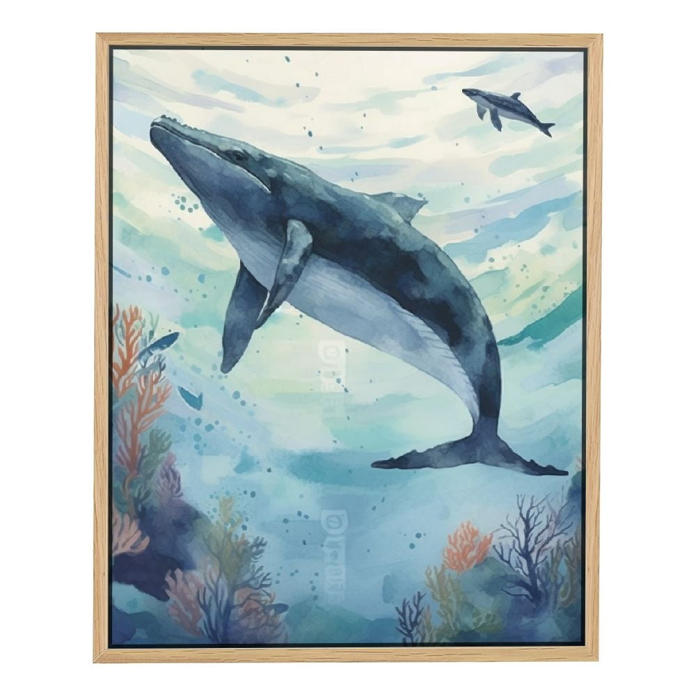 Nawypu Vintage Ocean Beach Summer Whale Canvas Wall Art Prints Decor ...