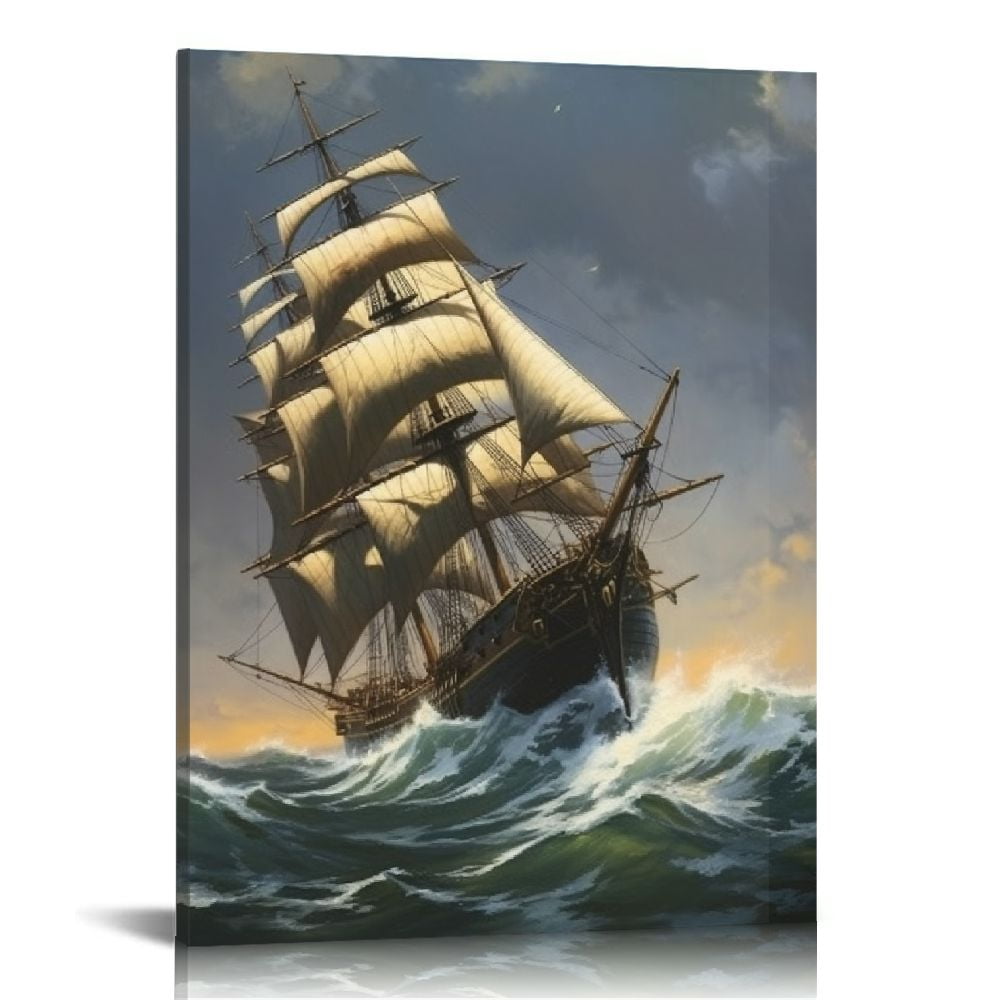 Nawypu Vintage Ocean Poster Sea Sailing Ship Wall Art Picture Print ...
