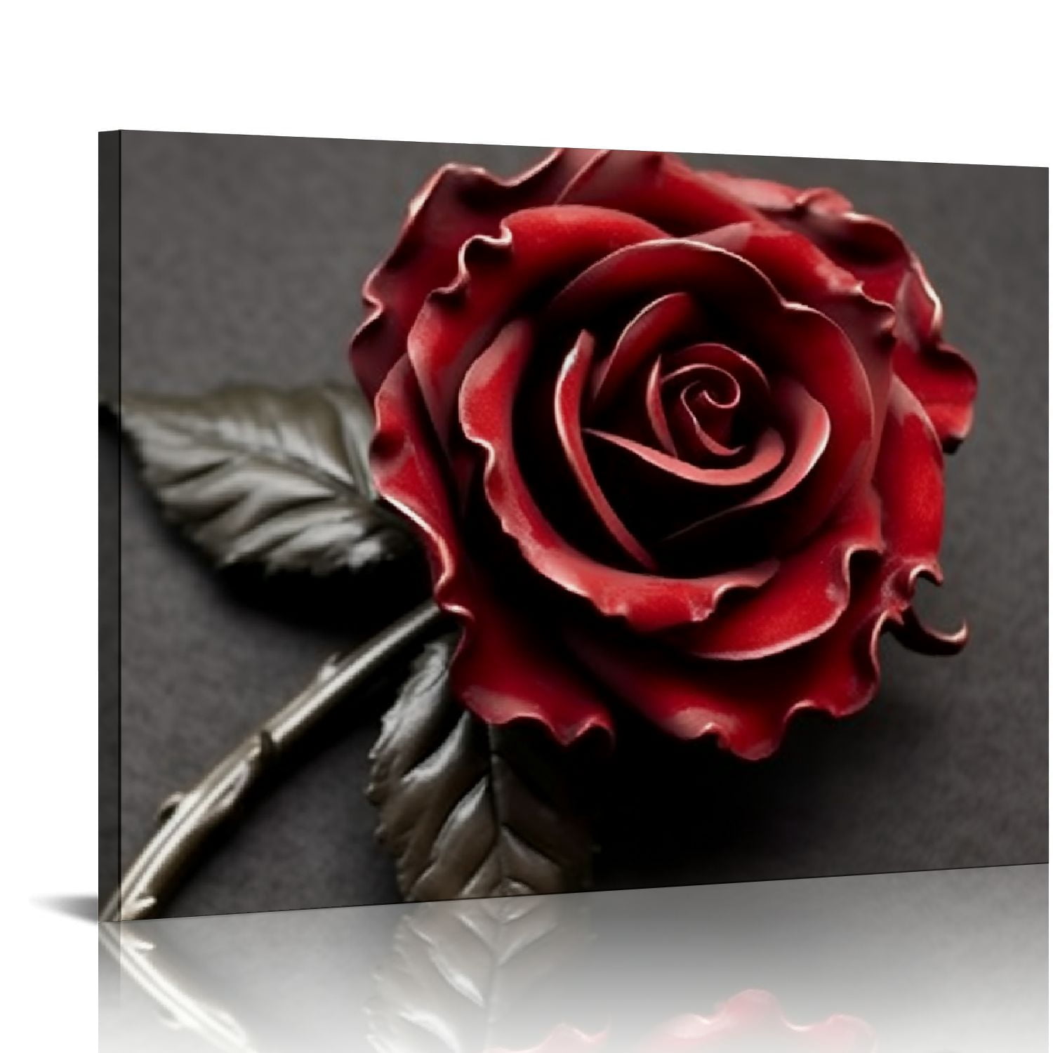 Nawypu Vintage Painting Black and White Red Rose Wall Art Paintings ...