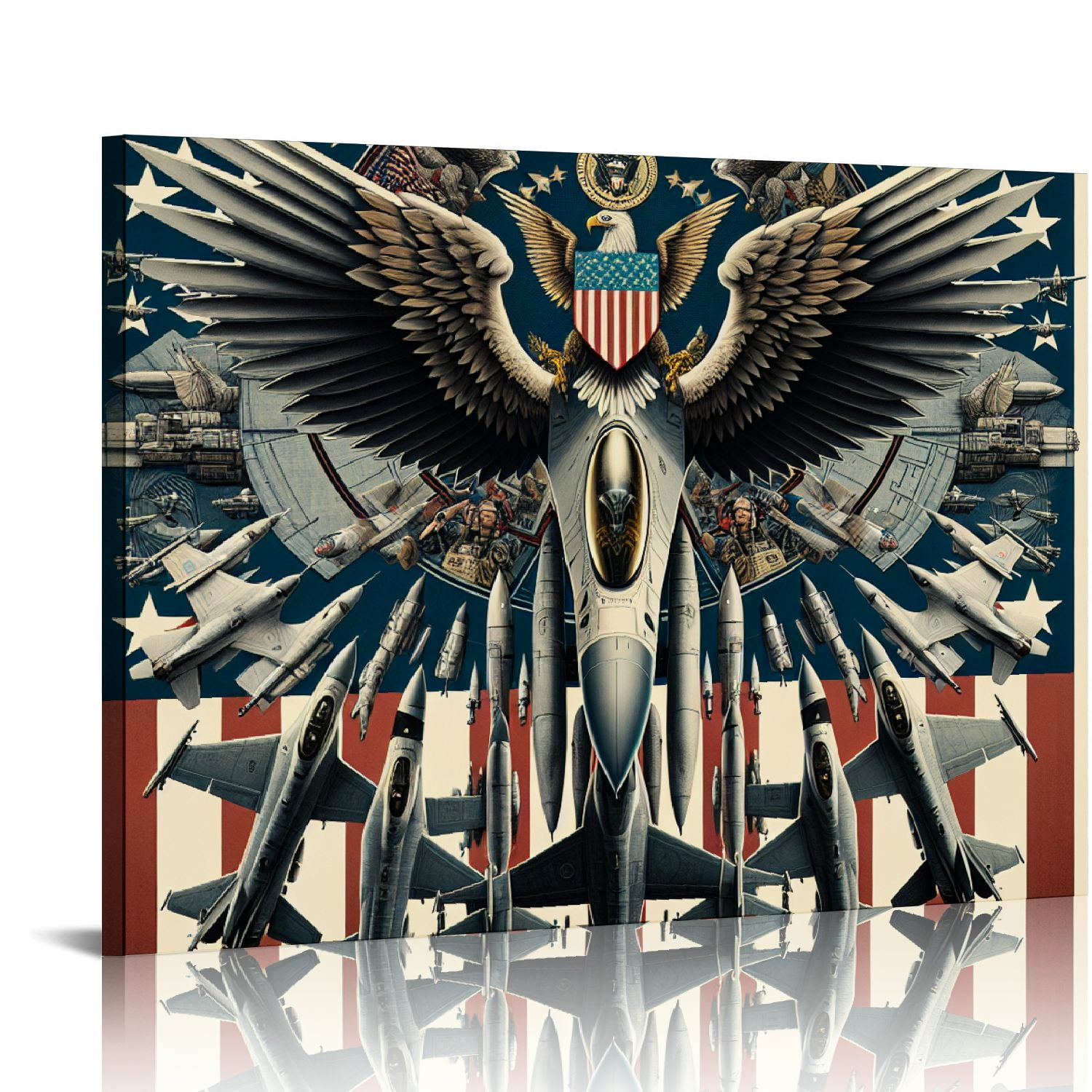 Nawypu Vintage Poster Patriotic Air Force Poster U.S. Air Force Bird ...