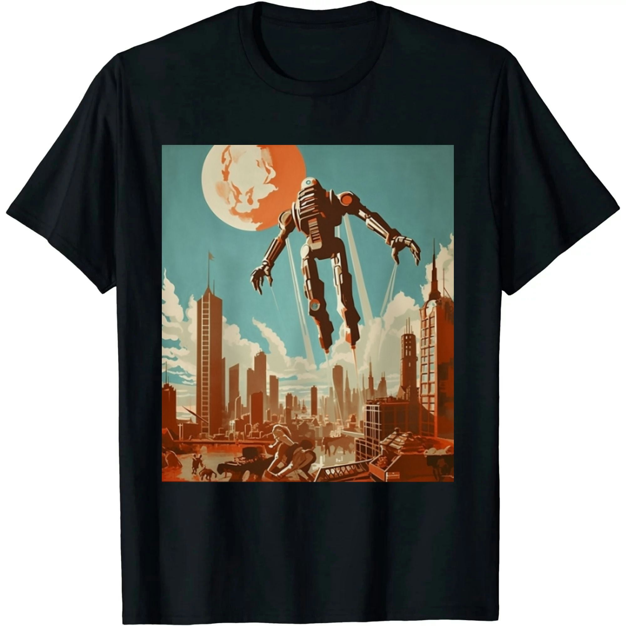 Nawypu Vintage Robot Attacking City Retro Bot Sci-fi Father's Gift ...