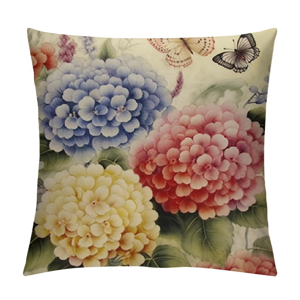 Nawypu Vintage Rose Flower Throw Pillow Covers With Butterfly Stamp ...