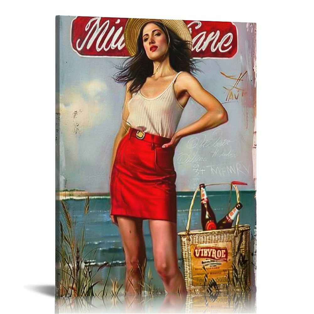 Nawypu Vintage Sign, Miller Beer Pin Up Girl Wall Decor, Bar Pub ...