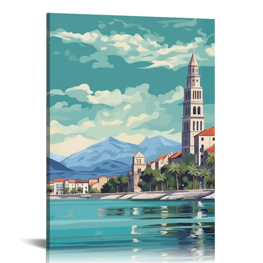 Nawypu Vintage Travel Poster,Split Croatia Canvas Art Poster Picture ...