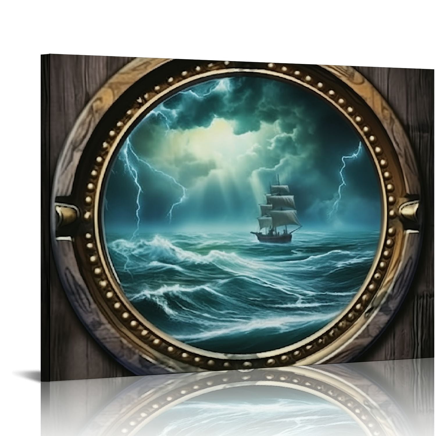 Nawypu Vintage Window View Seascape Canvas Wall Art Ocean Landscape ...
