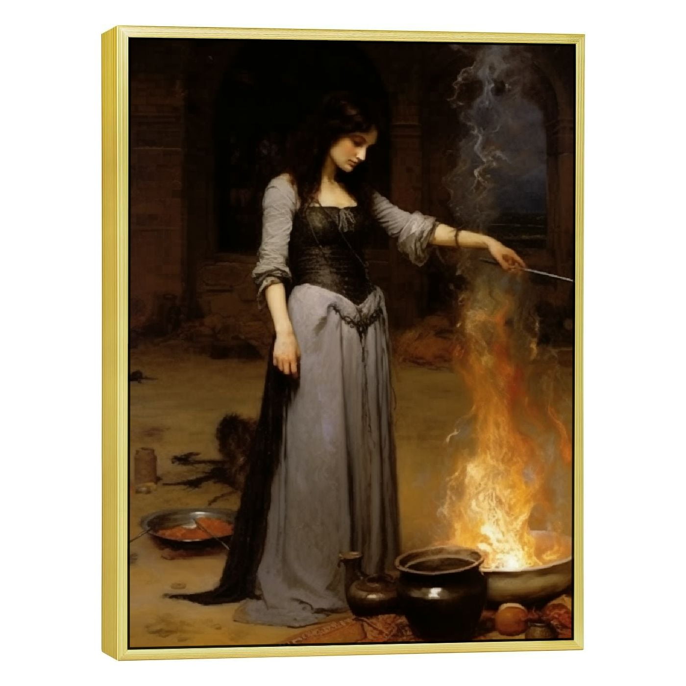 Nawypu Vintage Witch Magic Circle Poster Decorations For Wall Art ...