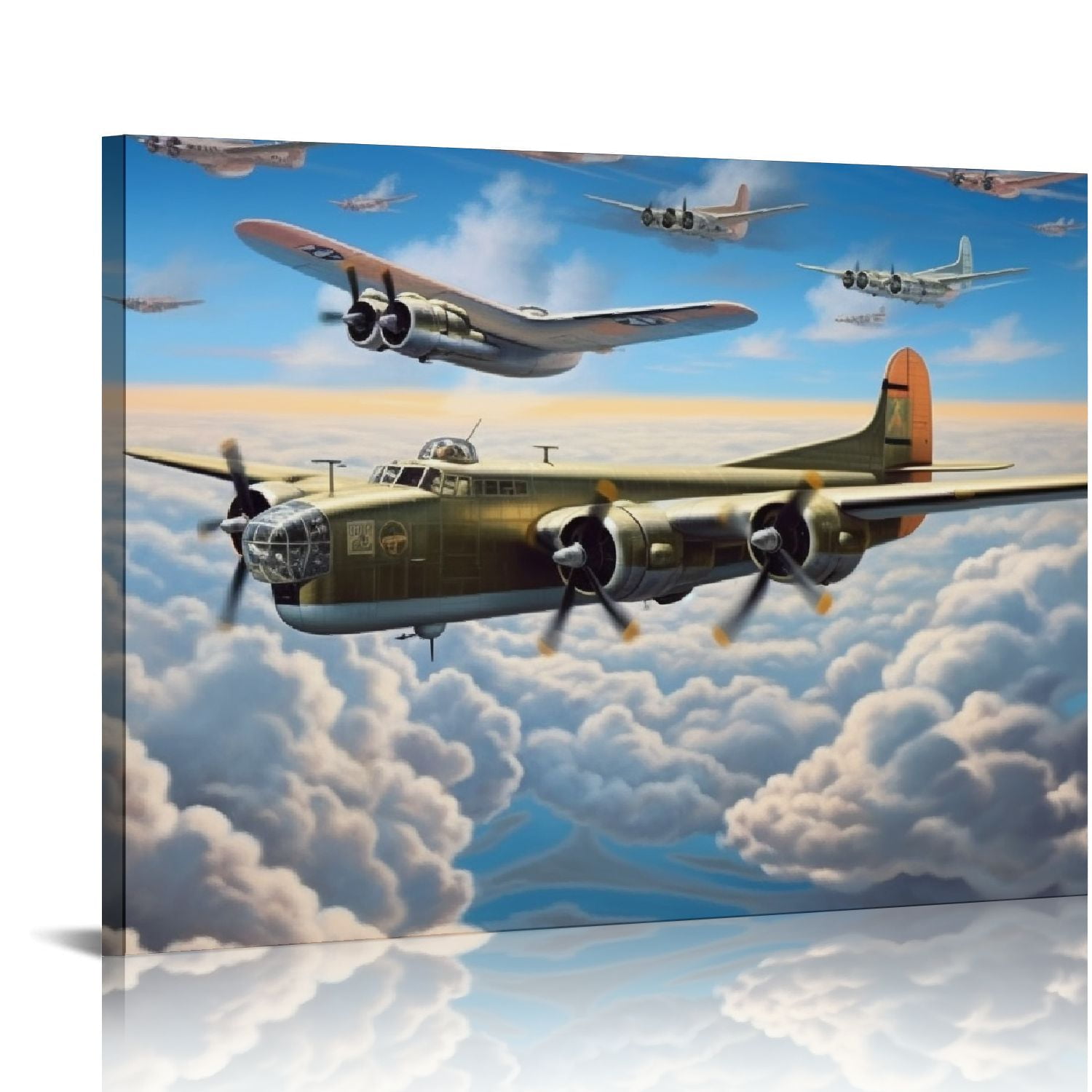 Nawypu WWII B-24 Liberator Fighter Airplane Canvas Poster Wall Art ...