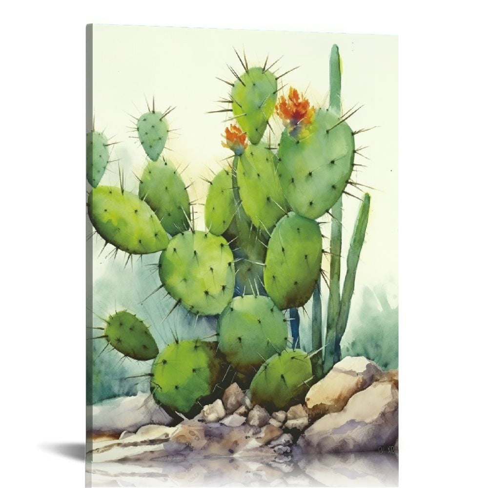 Nawypu Wall Art Cactus Canvas Print for Kitchen - Cacti Painting ...