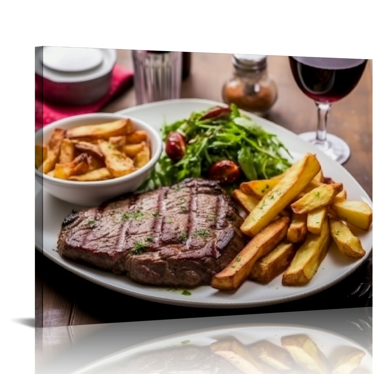 Nawypu Wall Art Canvas Paintings Decorative Grilled Rib eye Beef Steak ...
