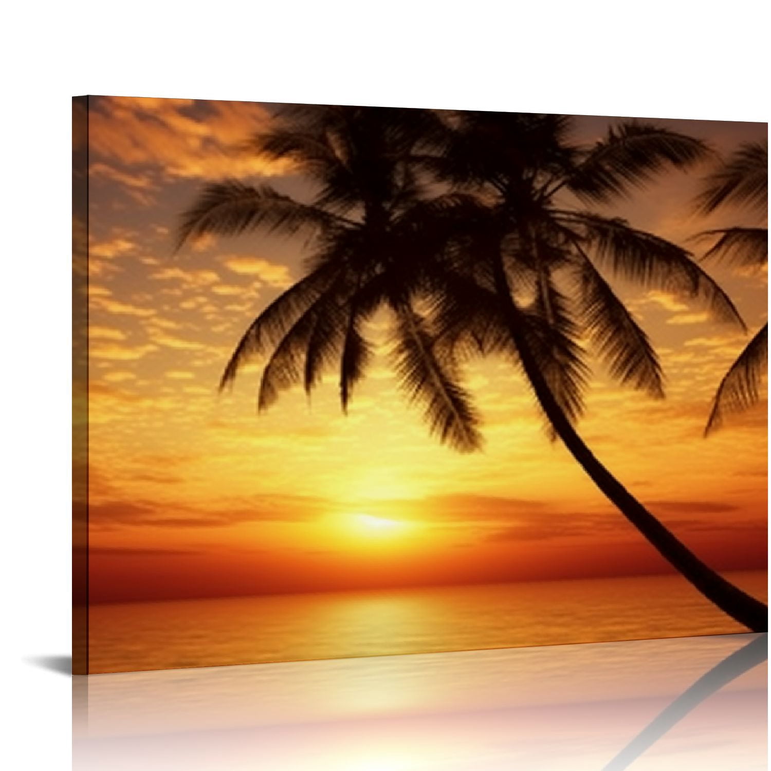 Nawypu Wall Art Canvas Print Coconut Tree Sea View, Modern Wall Art ...