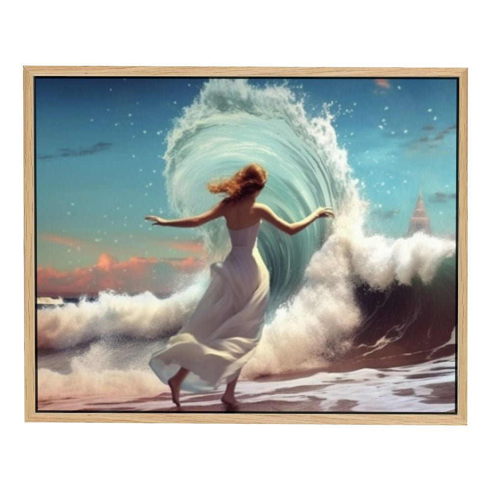 Nawypu Wall Art Dance Girl Waves Dancing Picture Big Wave Wall Art ...