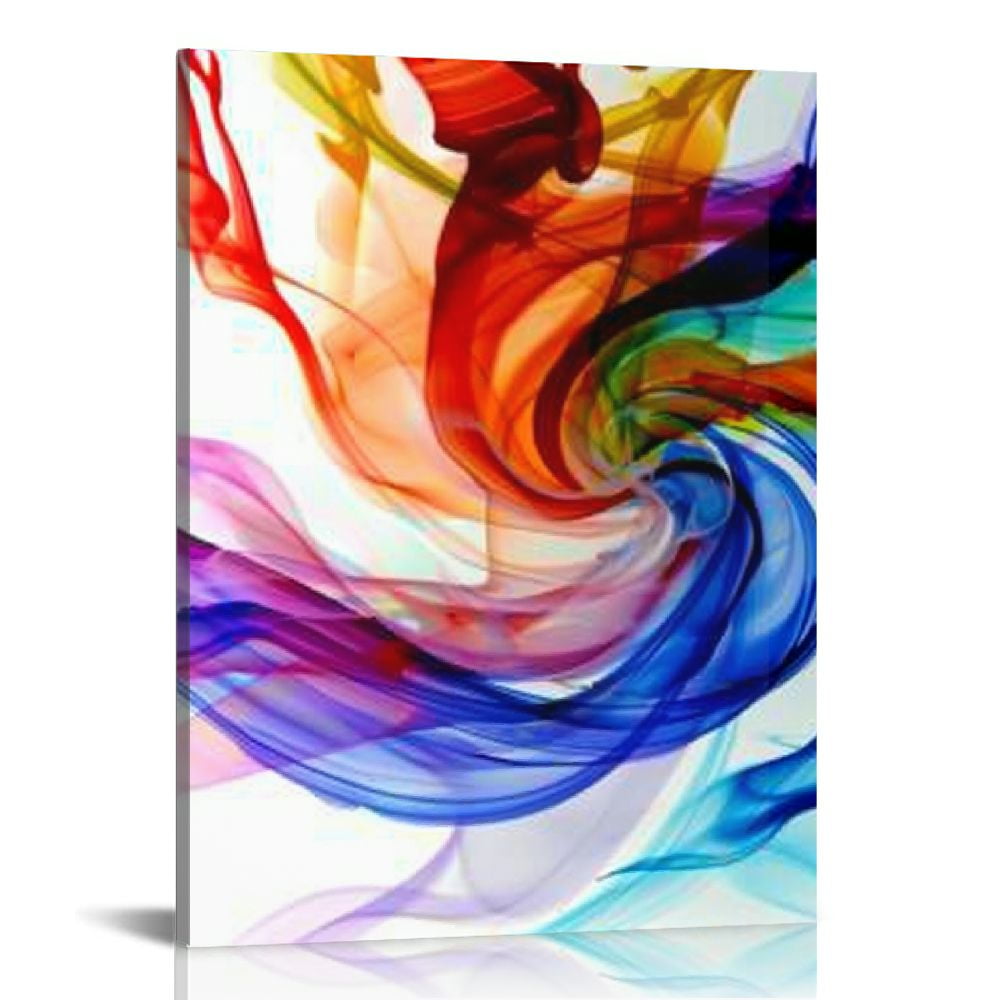 Nawypu Wall Art Fresh Look Color Abstract Smoke Colorful White ...