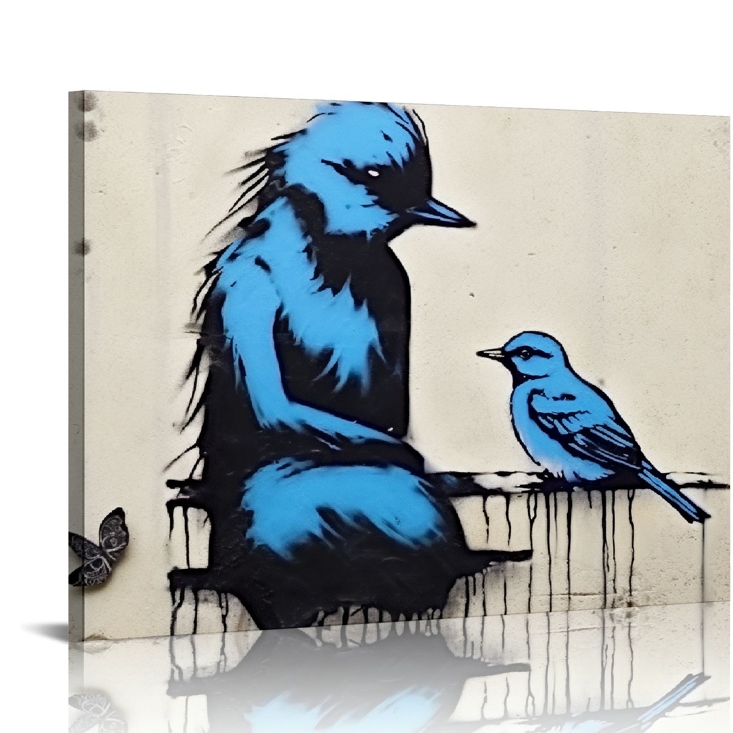 Nawypu Wall Art Girl with Blue Bird, Graffiti Street Art, Extra Larg ...