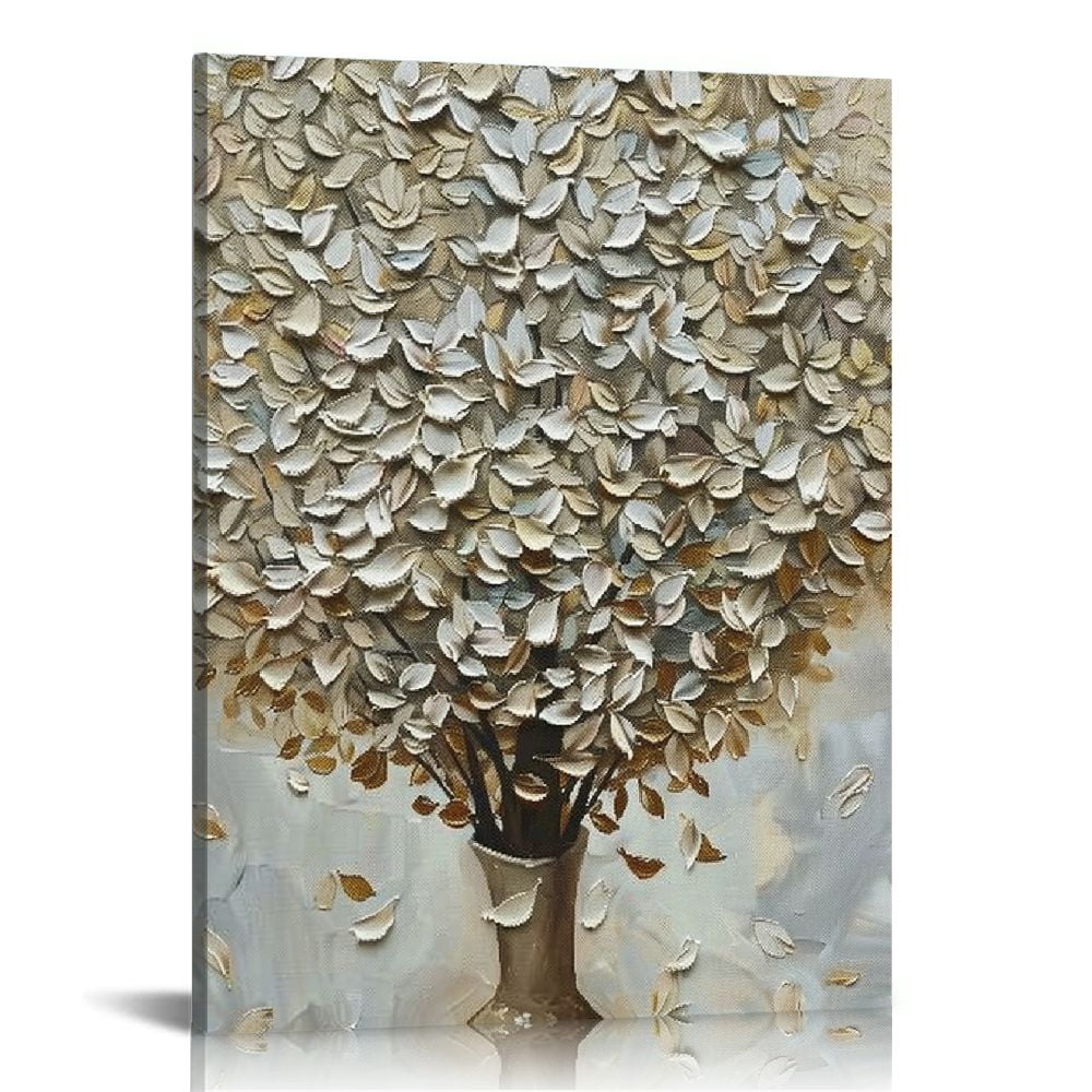 Nawypu Wall Art, Paintings Blue-gray Tree Painting 3D -Painted On ...