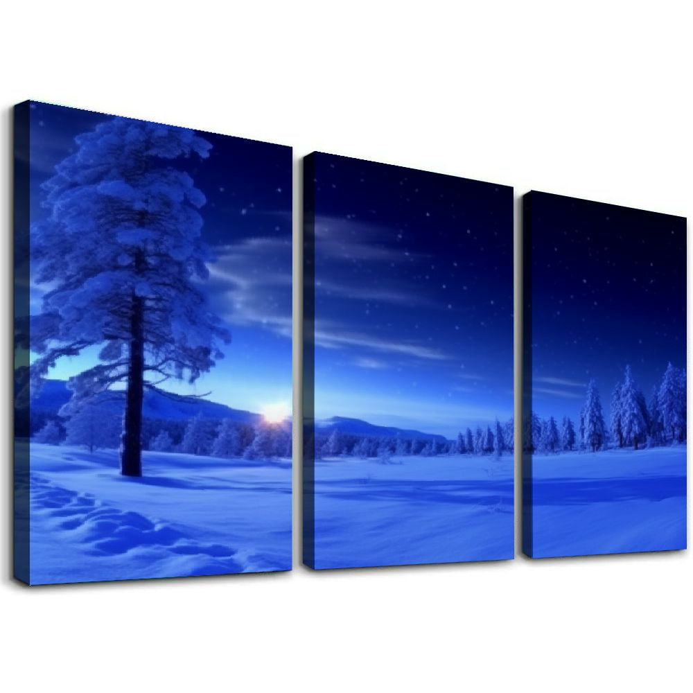 Nawypu Wall Art Paintings Cold Temperature Finland Forest Frozen ...