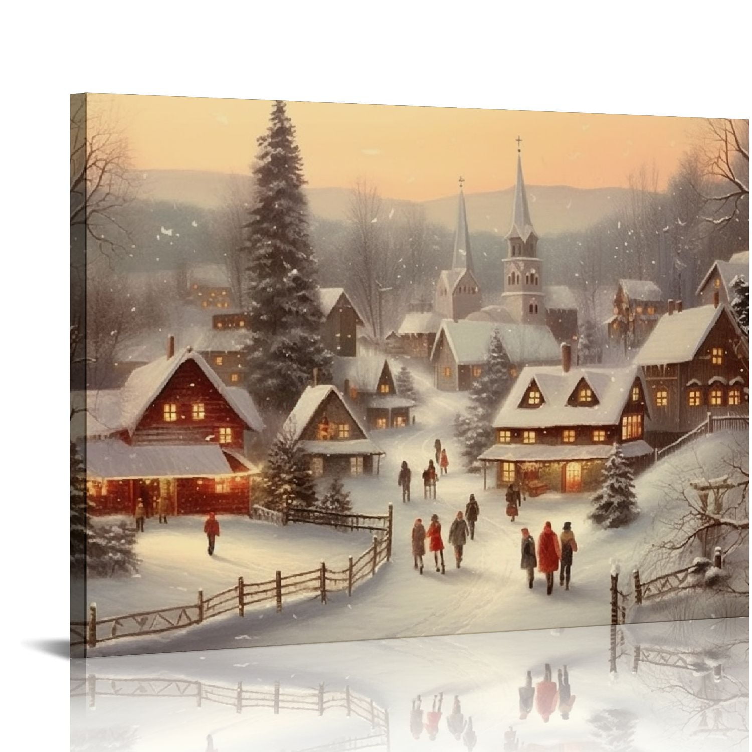 Nawypu Wall Art, Rustic Christmas Tree Pictures for Wall Decor, Winter ...