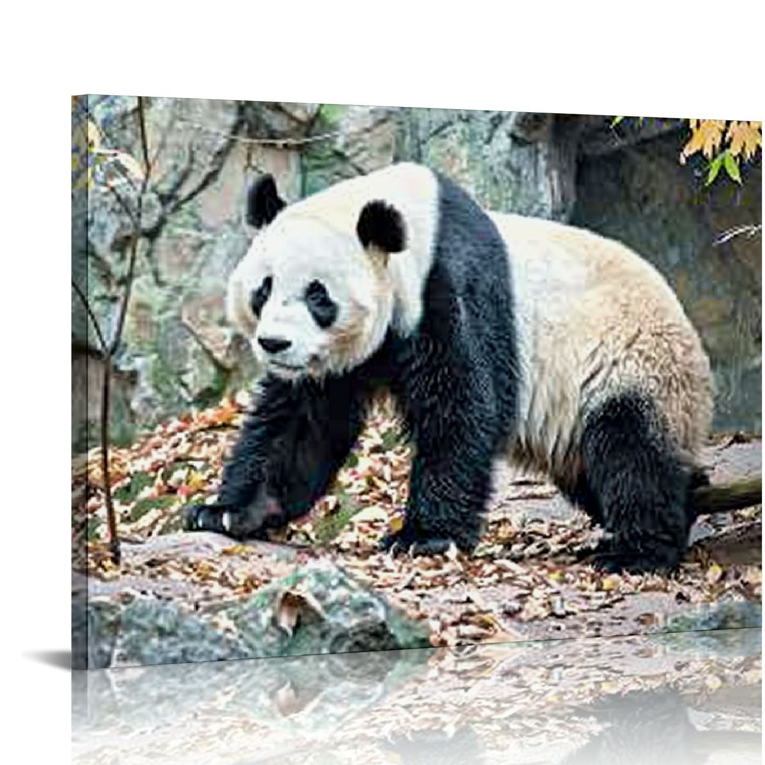 Nawypu Wall Art for Bedroom, Canvas Prints Panda on a Walk Animals ...