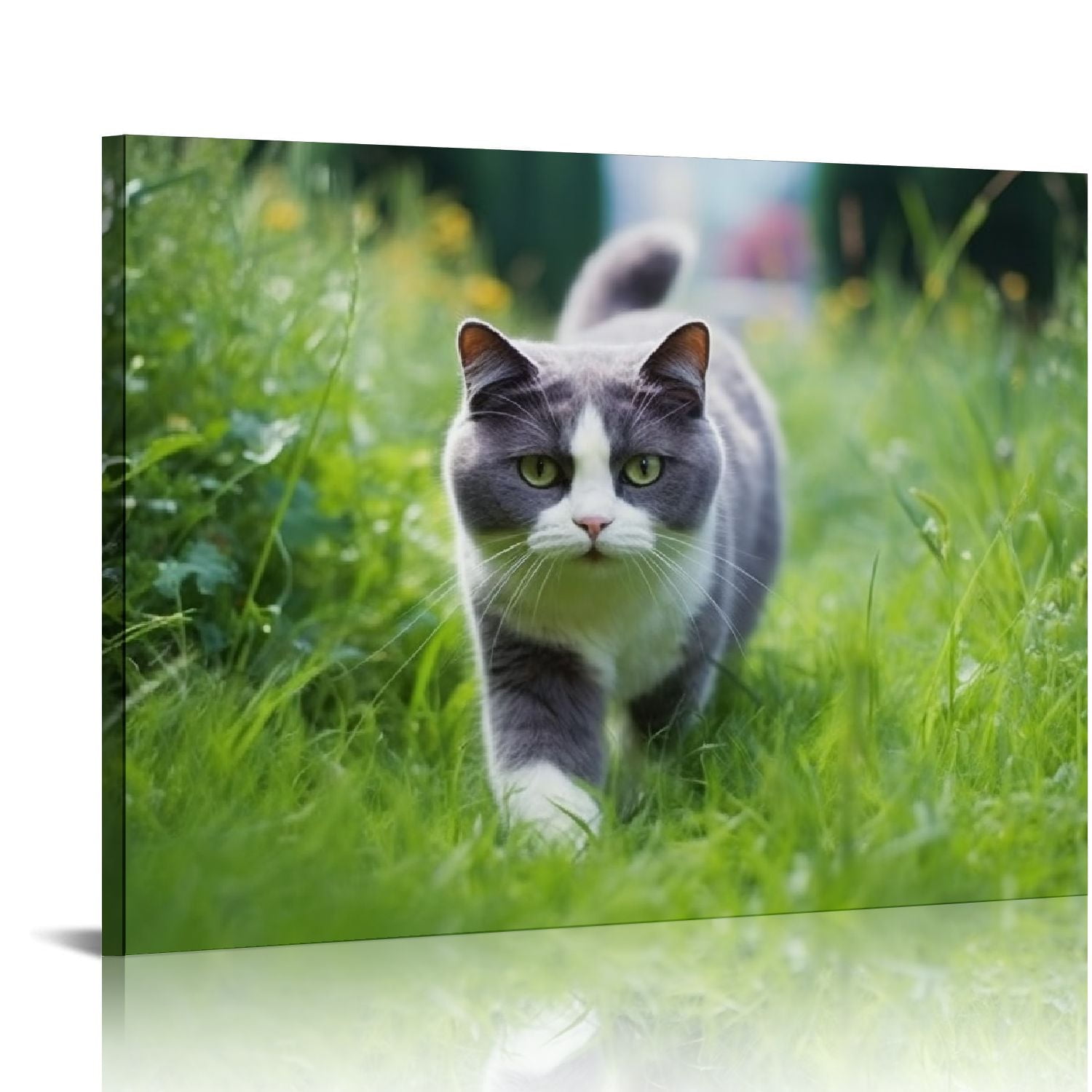 Nawypu Wall Canvas Kitten Cat Poster Shorthair Cat Art Wall Art Vintage ...