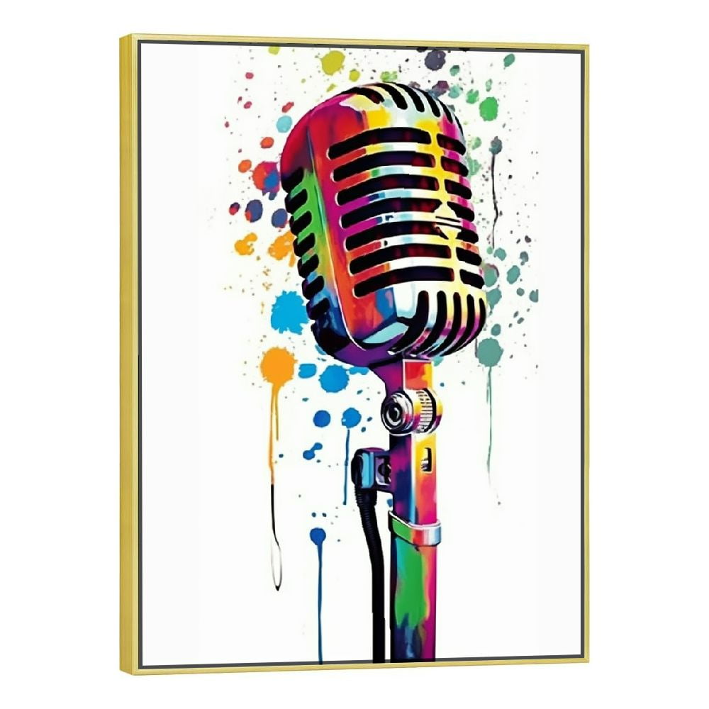 Nawypu Wall For Bedroom Decor,Microphone Watercolor Print Music Art ...