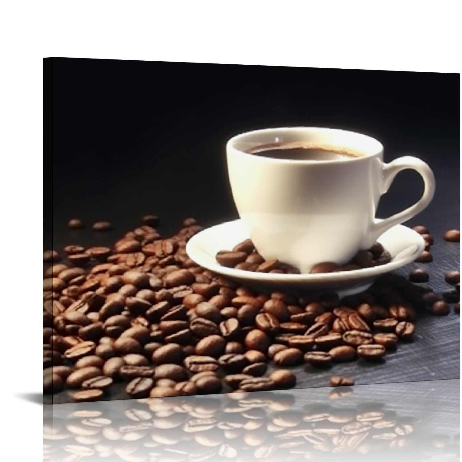 Nawypu Wall art for kitchen Coffee Bean Coffee Cup Canvas Prints Wall ...