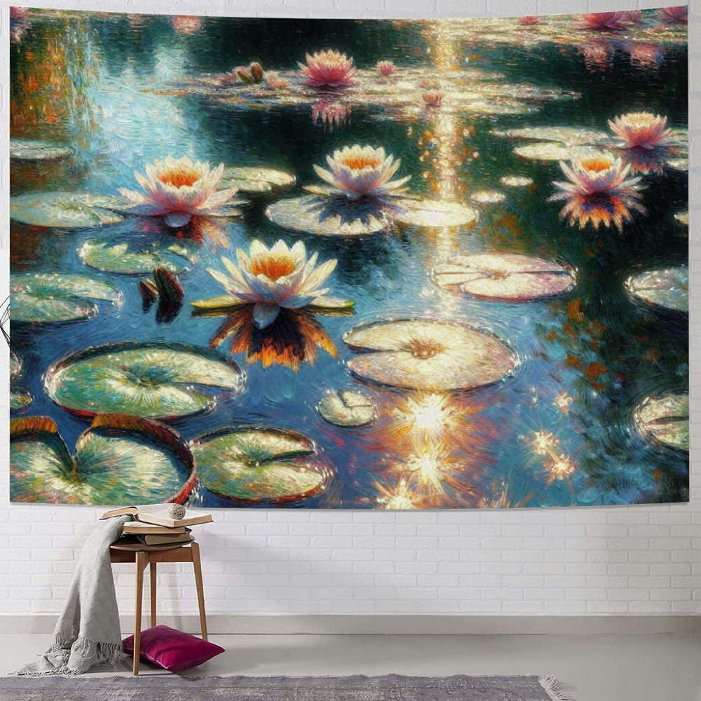 Nawypu Water Lilies Claude Monet Tapestry Wall Art (Multiple SKUs ...