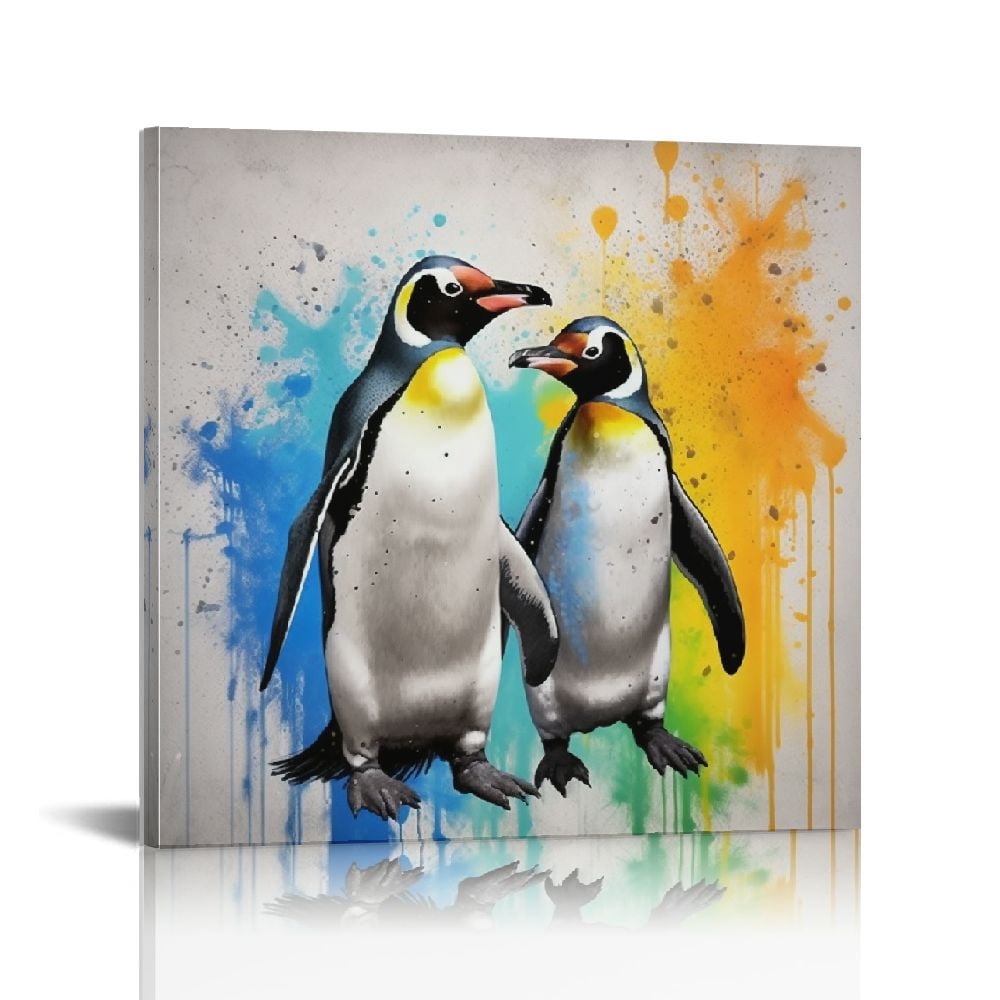 Nawypu Watercolor Animal Wall Art Cute Arctic Penguin Giclee Print ...